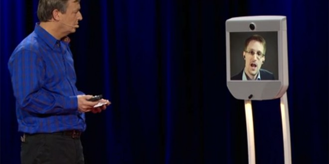 Edward Snowden appears at TED via demolition man robot | KitGuru
