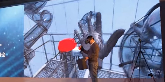 HTC Vive shown off with finger tracking and a gun in live demo | KitGuru