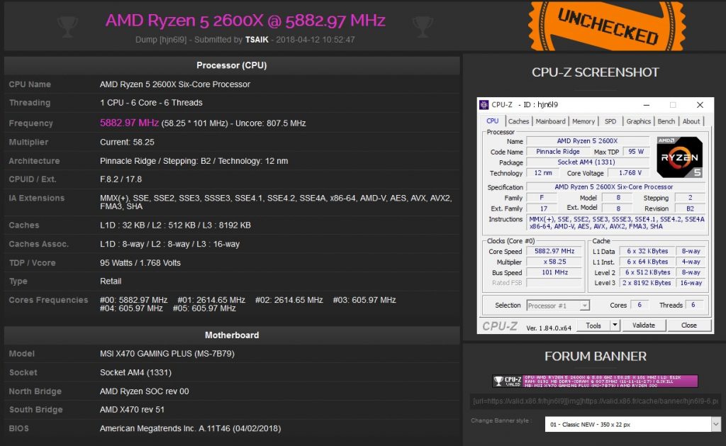 Ryzen 5 2600X CPU Z | KitGuru