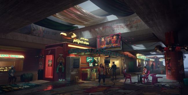 Cyberpunk 2077 concept art gives us a look at another bleak district of ...