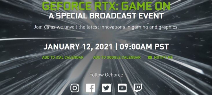 Nvidia will host “a special brodcast event” on January 12th, 2021 | KitGuru