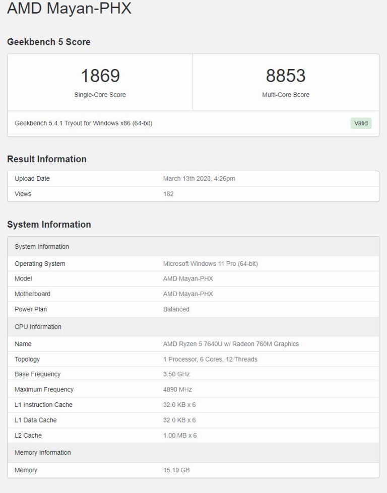 AMD Ryzen 5 7640U matches the Ryzen 7 6800H in Geekbench | KitGuru