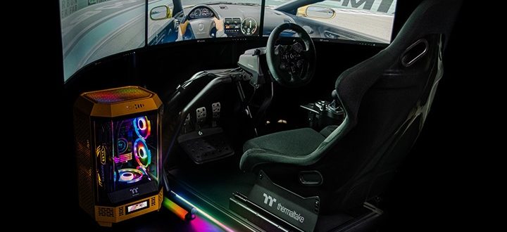 Thermaltake debuts new Racing Sim cockpit and a Triple Monitor stand to ...